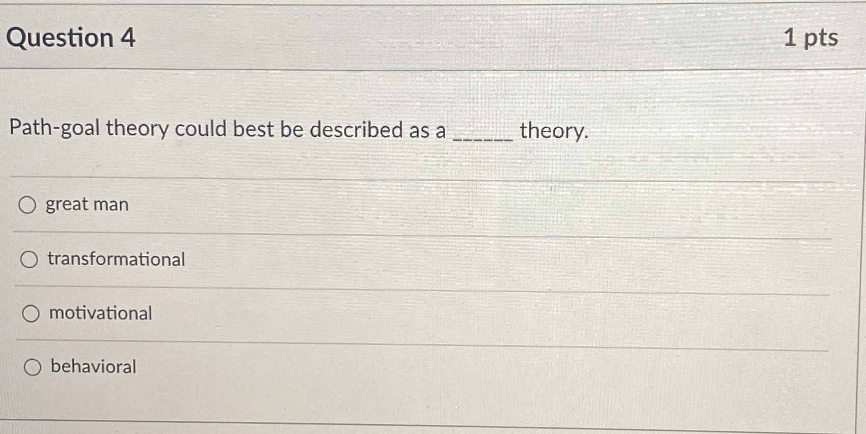 Solved Question 41 ﻿ptsPath-goal theory could best be | Chegg.com