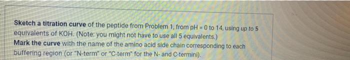 Sketch a titration curve of the peptide from Problem | Chegg.com