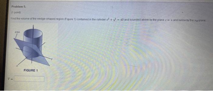 Solved (t poind Find the wolume of the wodge-thaged region | Chegg.com