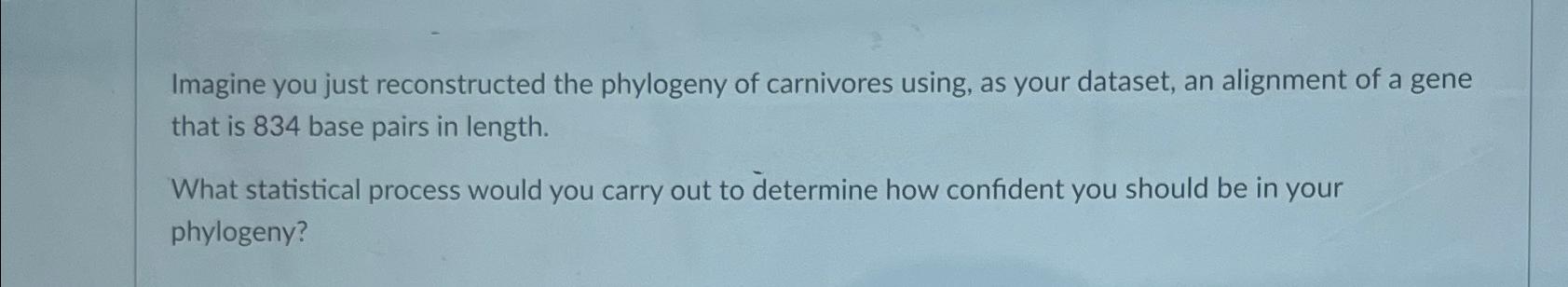 Solved Imagine you just reconstructed the phylogeny of | Chegg.com