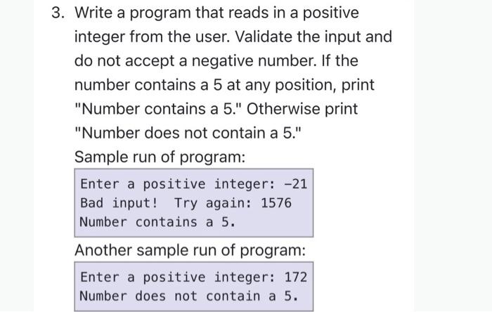 Solved Write a program that reads in a positive integer from | Chegg.com