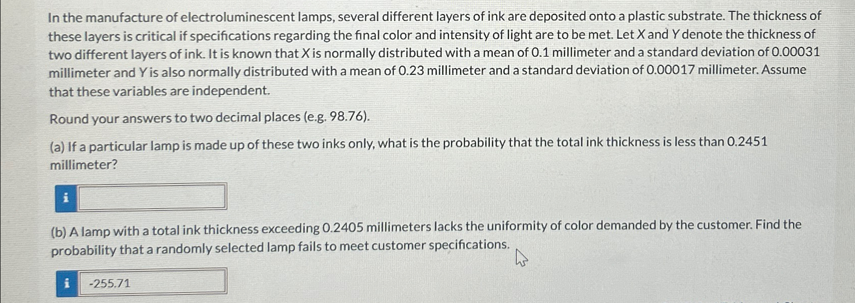 Solved In the manufacture of electroluminescent lamps, | Chegg.com