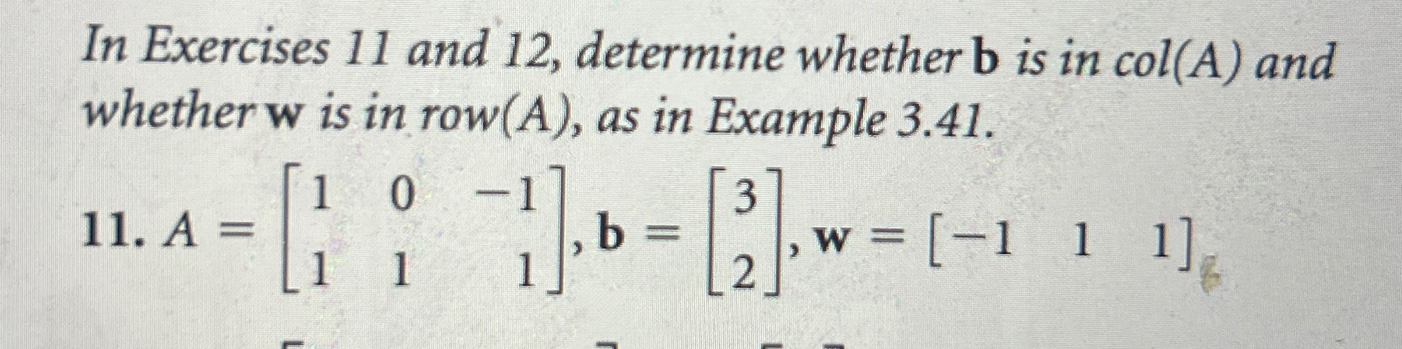 Solved In Exercises 11 ﻿and 12, ﻿determine whether b ﻿is in | Chegg.com