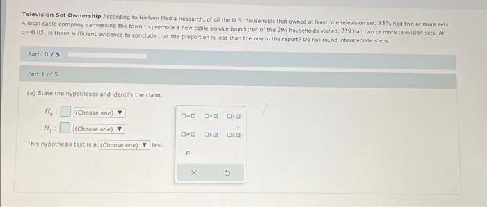 Solved Television Set Ownership According to Nielsen Media | Chegg.com