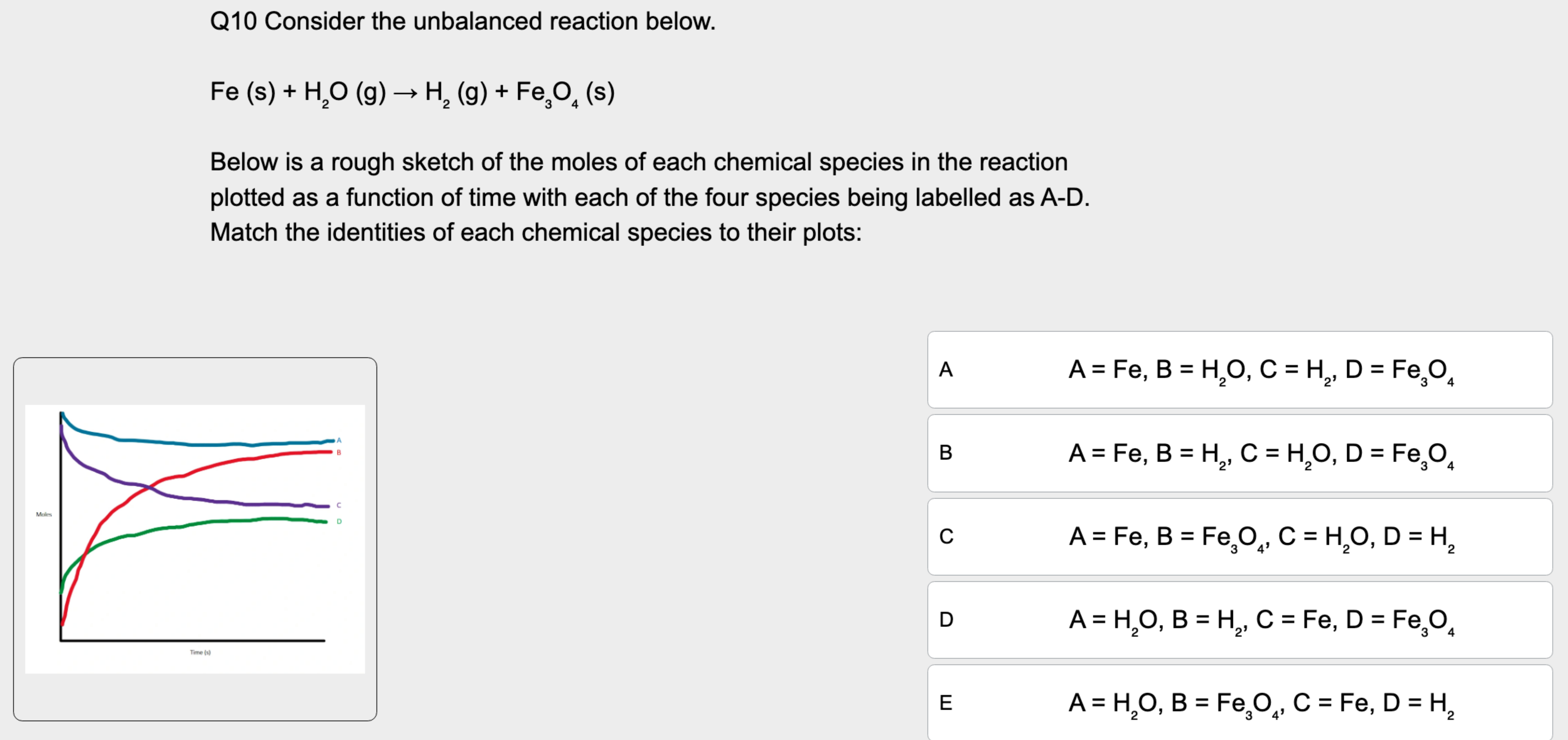 Solved Q10 ﻿Consider the unbalanced reaction | Chegg.com
