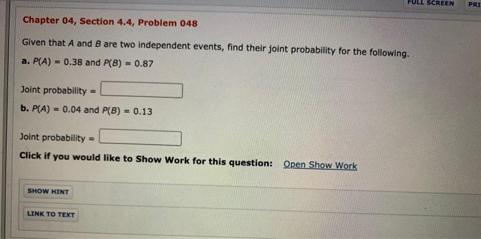 Solved FULL SCREEN PRI Chapter 04, Section 4.4, Problem 048 | Chegg.com