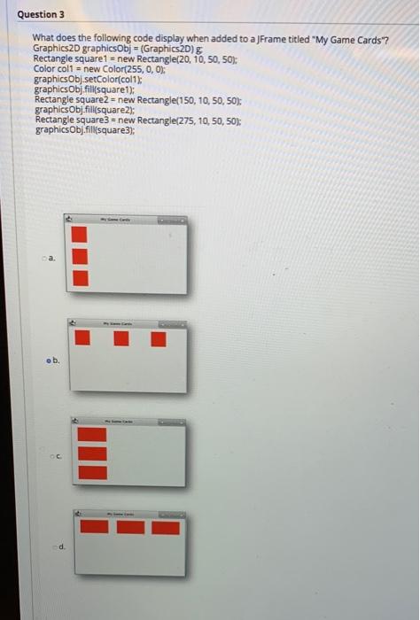 Solved Question 1 For JFrame frame, which syntax terminates | Chegg.com