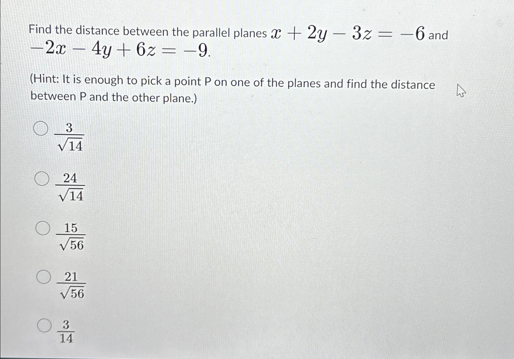 Solved Find the distance between the parallel planes | Chegg.com