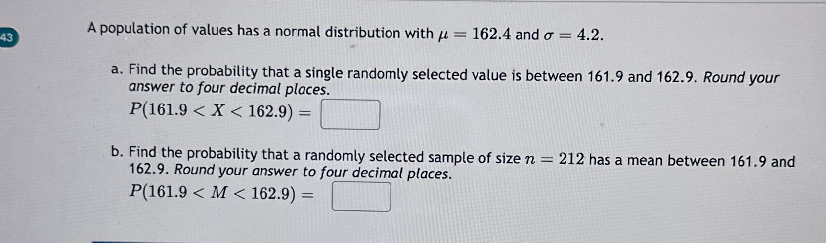 Solved A population of values has a normal distribution with | Chegg.com