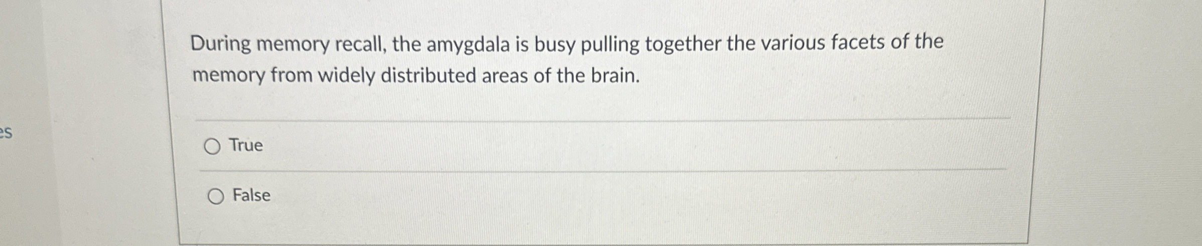 Solved During memory recall, the amygdala is busy pulling | Chegg.com