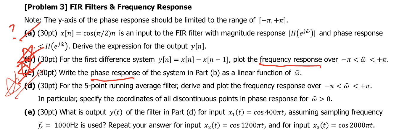 Solved [Problem 3] ﻿FIR Filters & Frequency ResponseNote; | Chegg.com