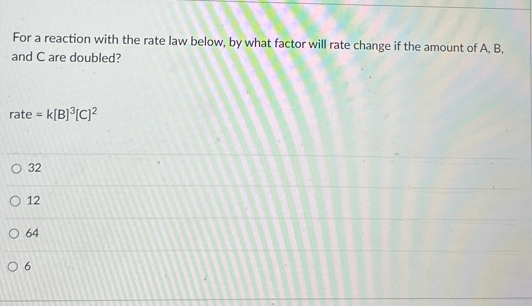 Solved For a reaction with the rate law below, by what | Chegg.com
