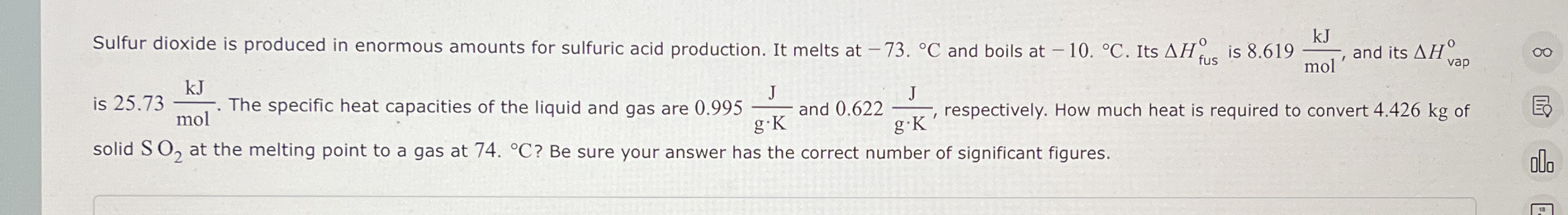 Solved Sulfur dioxide is produced in enormous amounts for | Chegg.com