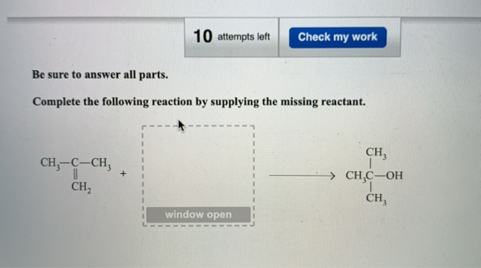 Solved 10 attempts left Check my work Be sure to answer all | Chegg.com