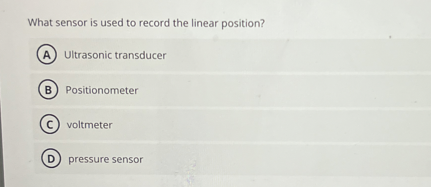 Solved What sensor is used to record the linear | Chegg.com