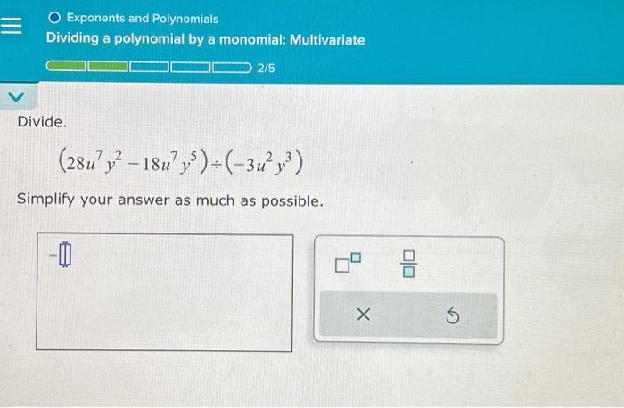 Solved Exponents and Polynomials Dividing a polynomial by a | Chegg.com