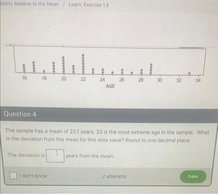 Solved ability Relative to the Mean I Learn: Exercise 1.9 | Chegg.com