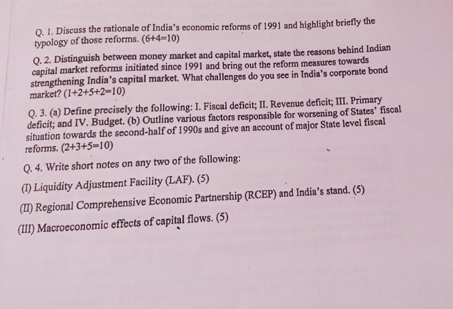 Solved Q. 1. ﻿Discuss the rationale of India's economic | Chegg.com