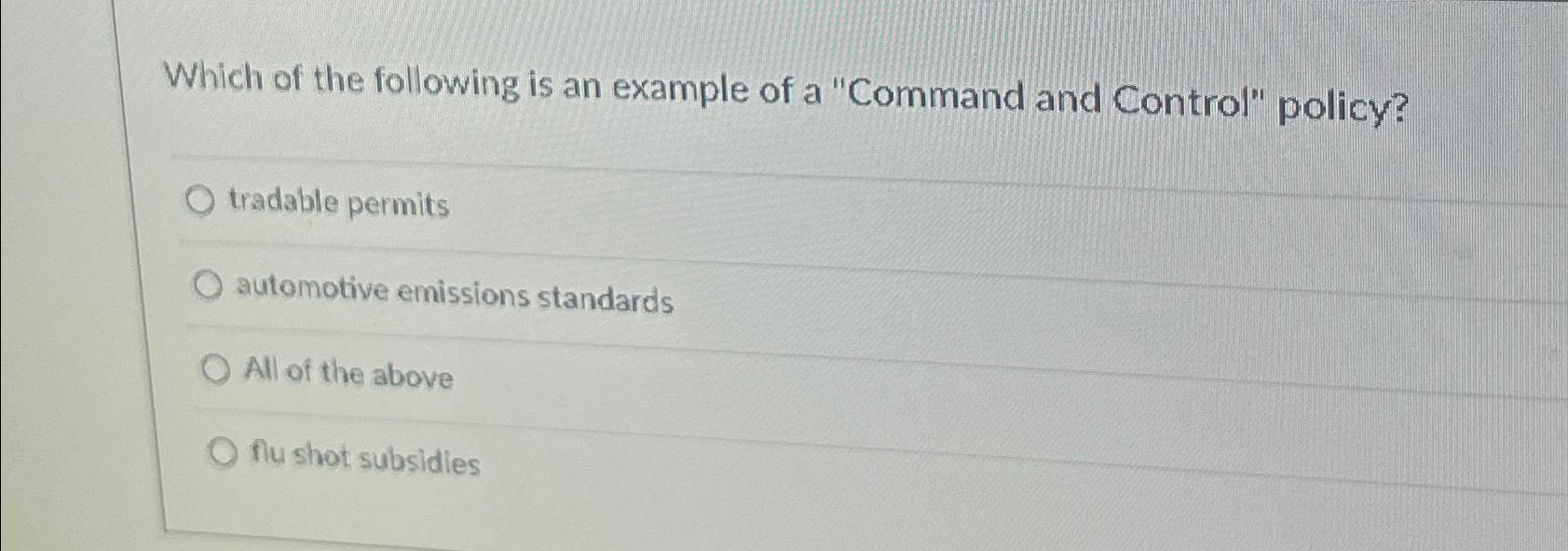 Solved Which of the following is an example of a "Command | Chegg.com