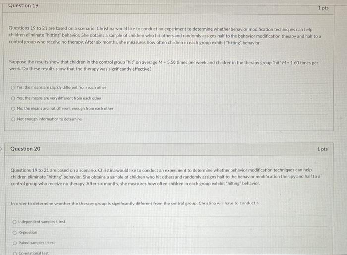 Solved Questions 19 to 21 are based on a scenario. Christina | Chegg.com