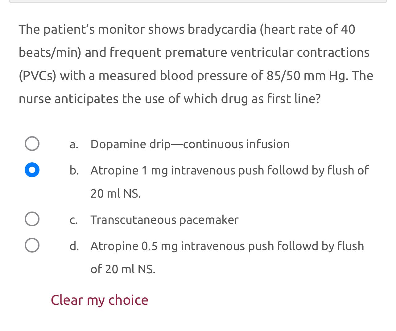 Solved The patient's monitor shows bradycardia (heart rate | Chegg.com