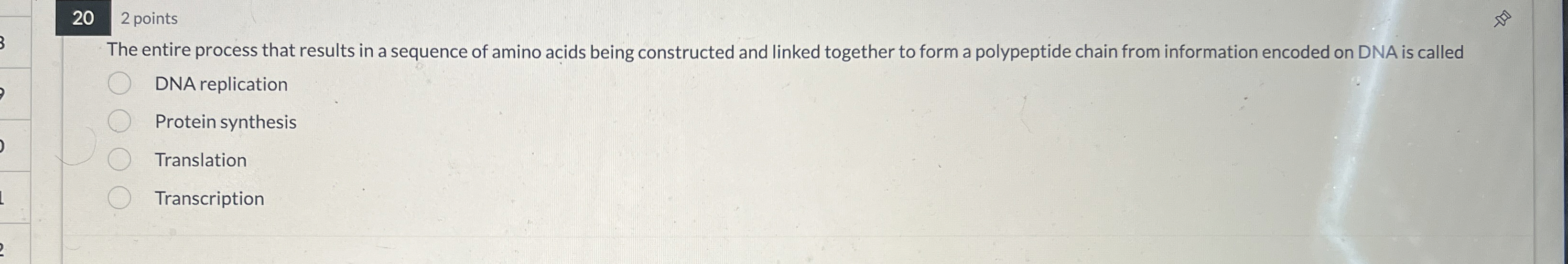 Solved 20,2 ﻿pointsThe entire process that results in a | Chegg.com