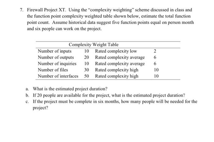 Solved 7. Firewall Project XT. Using the "complexity | Chegg.com