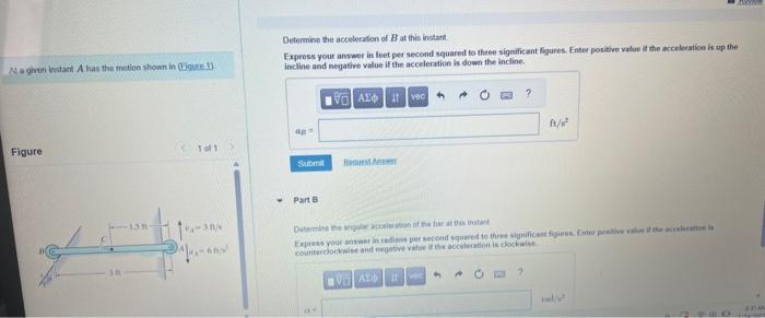 Solved Na gren inatar A has the motion shown in (tigure -1): | Chegg.com