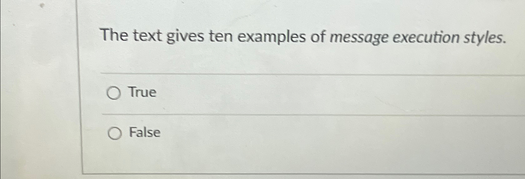 Solved The text gives ten examples of message execution | Chegg.com