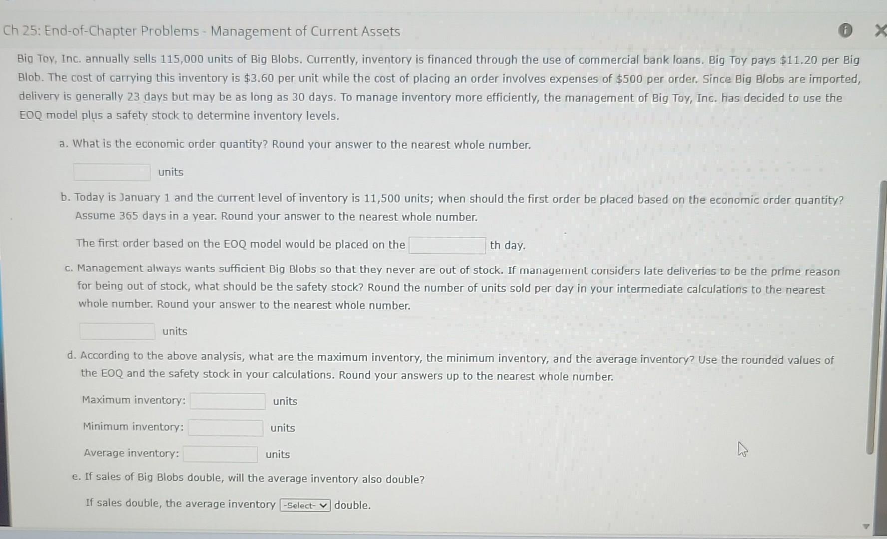 Solved 5: End-of-Chapter Problems - Management of Current | Chegg.com