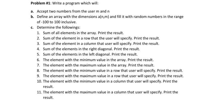 Solved Problem #1: Write a program which will: a. Accept two | Chegg.com