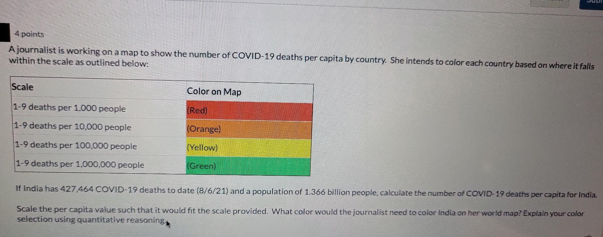 Solved UDI 4 points A journalist is working on a map to show | Chegg.com