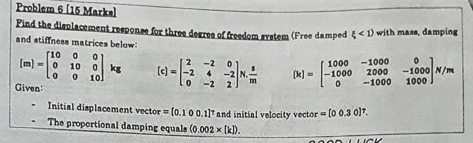 Solved Boblem 6[16Mark] Bind the dimblecement regpone for | Chegg.com