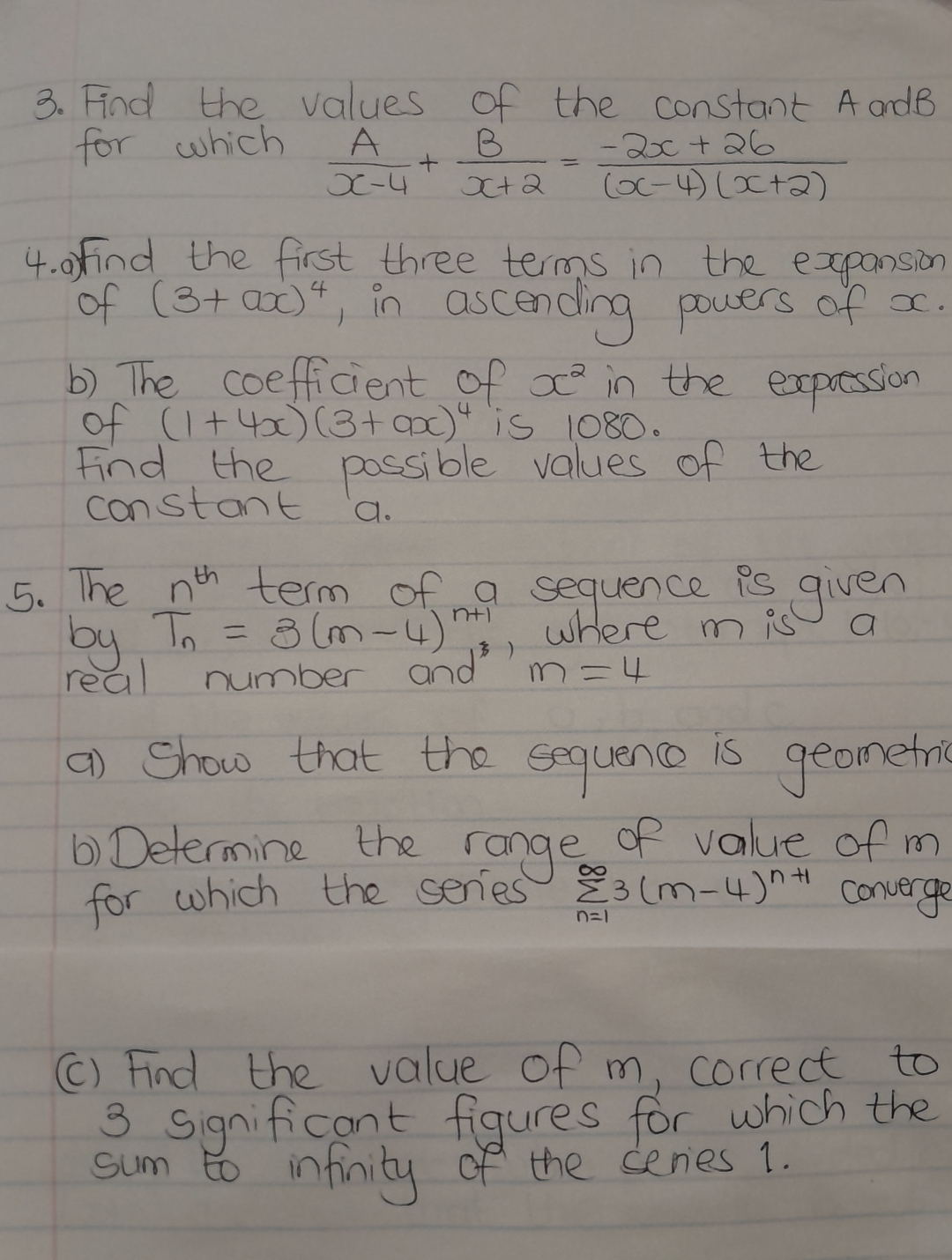 Solved Find the values of the constant A and B ﻿for which | Chegg.com