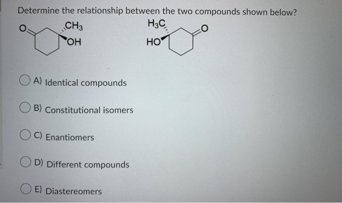Solved Determine the relationship between the two compounds | Chegg.com