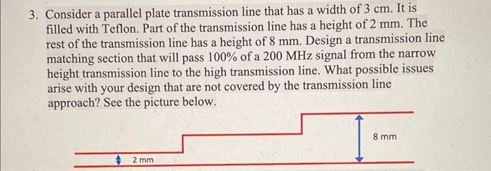 Solved 3. Consider a parallel plate transmission line that | Chegg.com