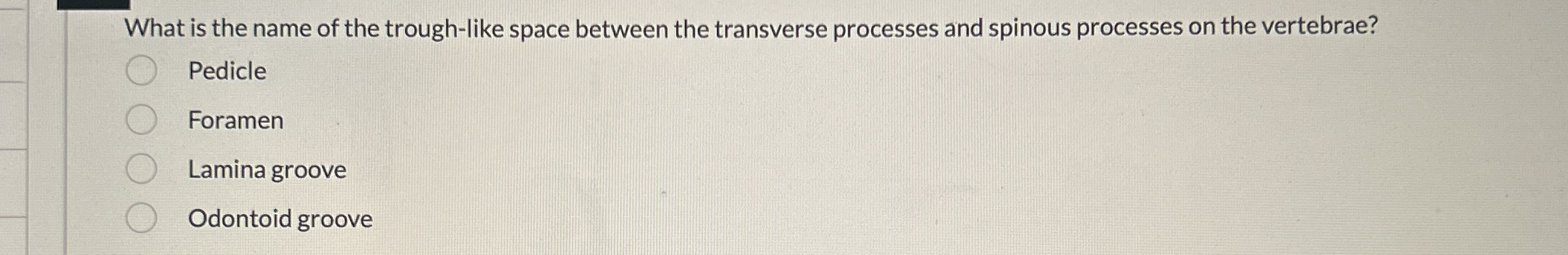 [Solved]: What is the name of the trough-like space between