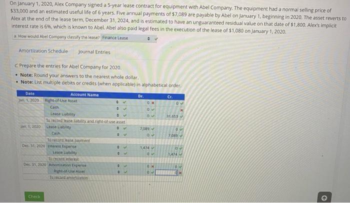 Solved Recording Finance Lease, Unguaranteed Residual, | Chegg.com