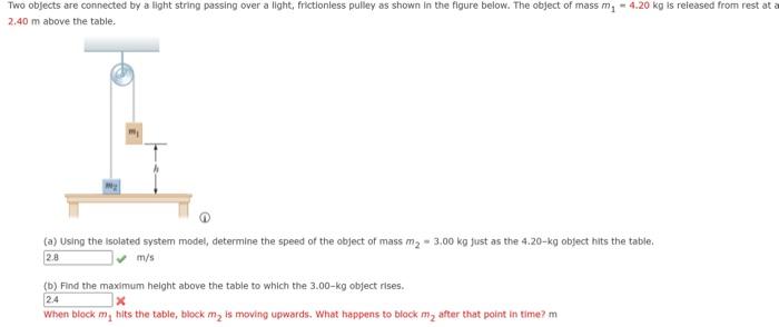 Solved Two objects are connected by a light string passing | Chegg.com