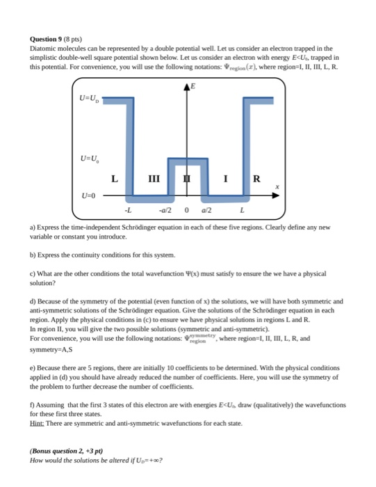 Solved Question 9 (8 pts) Diatomic molecules can be | Chegg.com