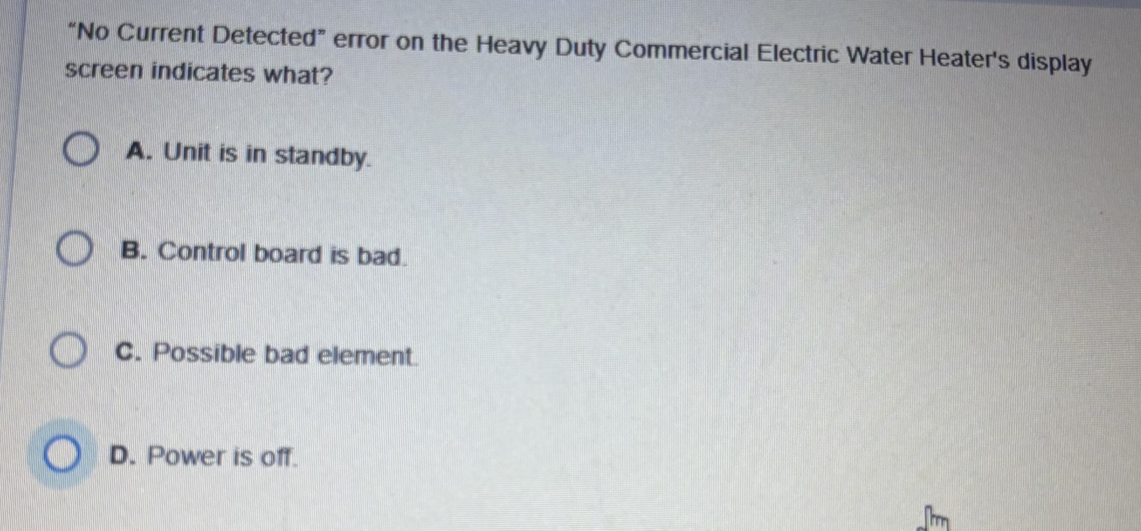 Solved "No Current Detected" error on the Heavy Duty | Chegg.com