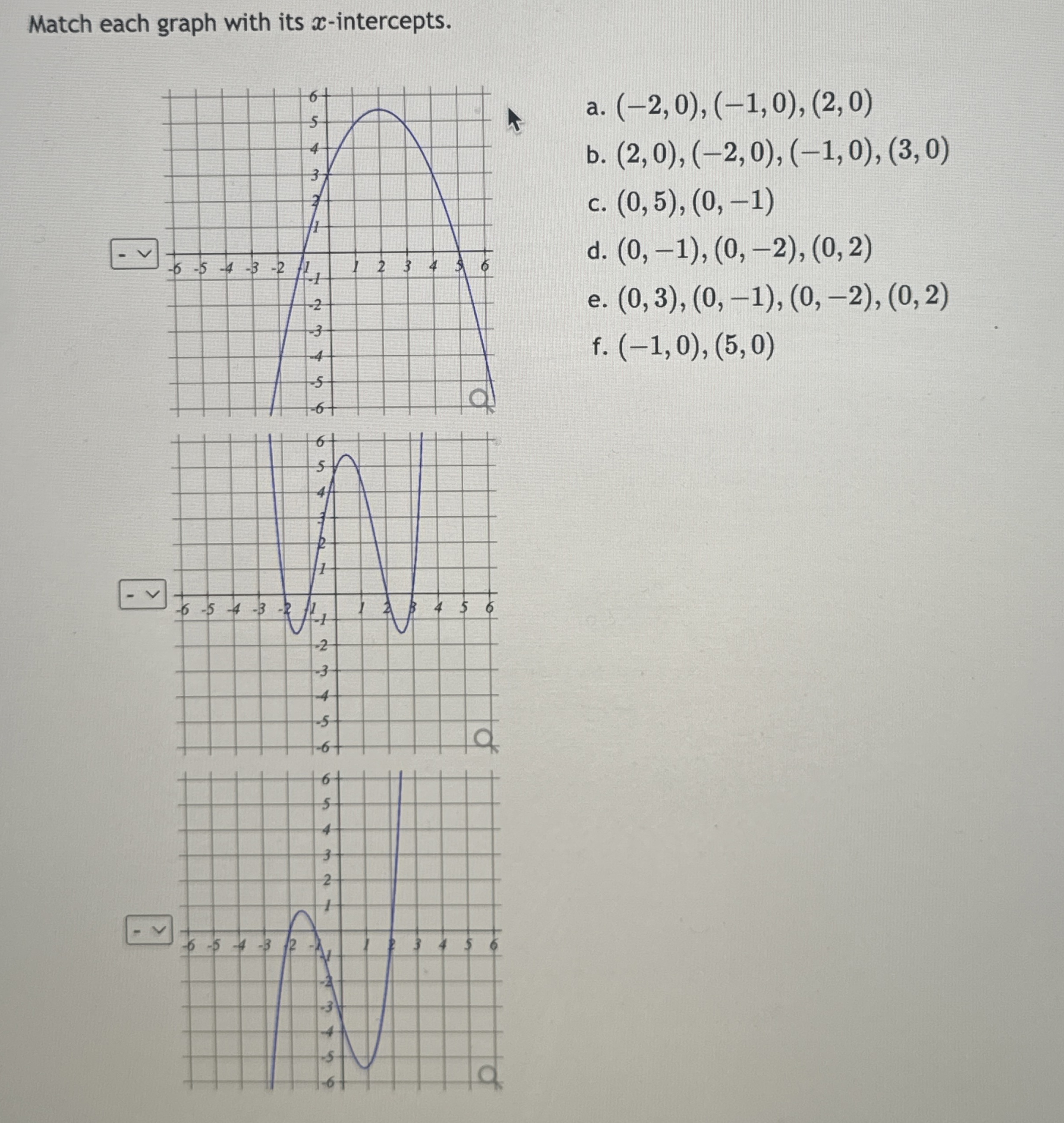 Solved by an EXPERT Which one belongs in the graphs?Match each graph with | Chegg.com