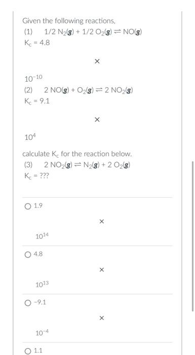 Solved Given the following reactions, (1) 1/2 | Chegg.com