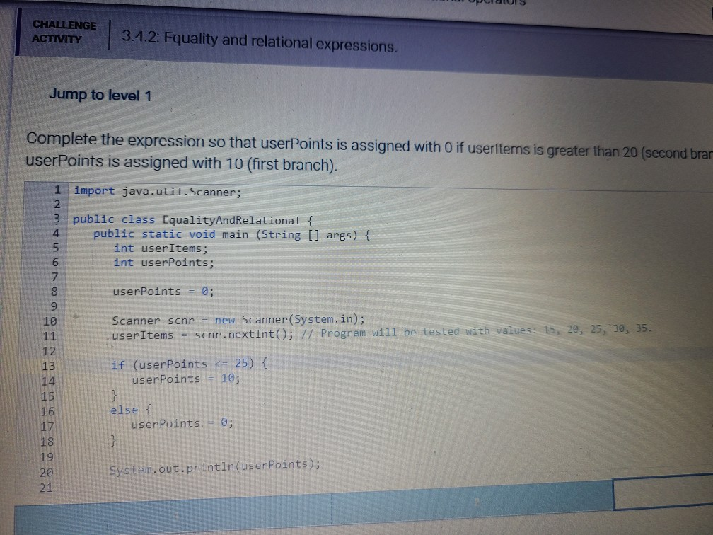 Solved CHALLENGE ACTIVITY 3.4.2: Equality and relational | Chegg.com