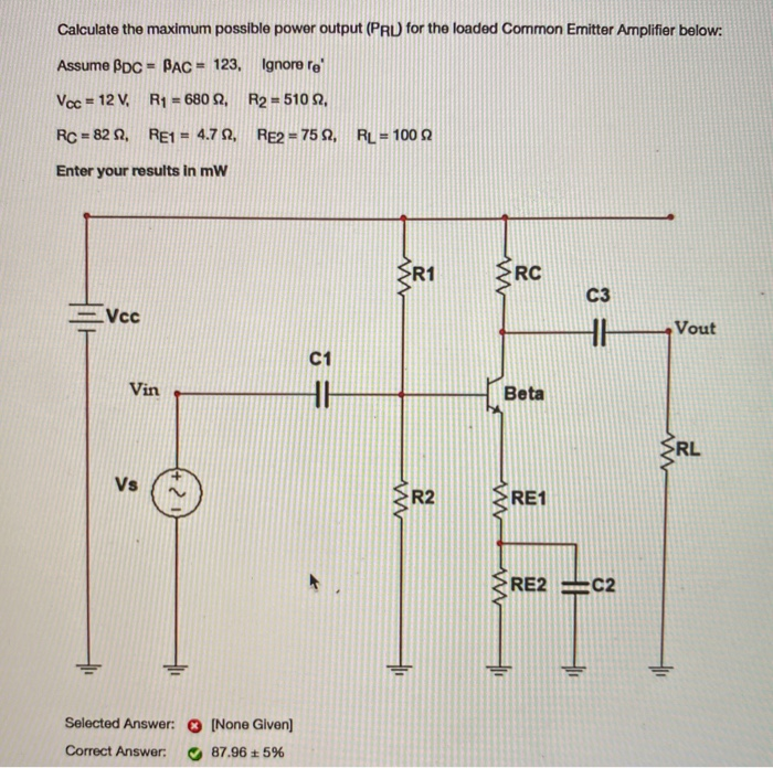 Solved Calculate the maximum possible power output (PRL) for | Chegg.com