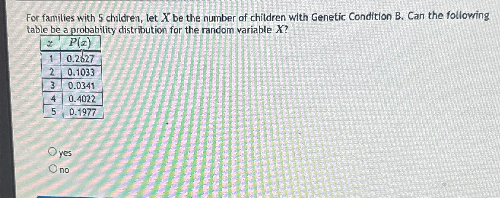 Solved For families with 5 ﻿children, let x ﻿be the number | Chegg.com