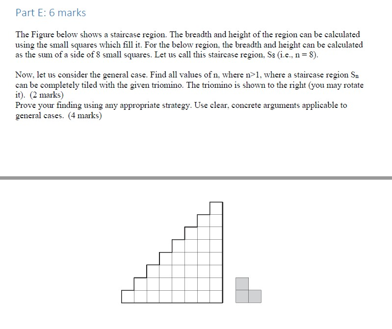 Solved Part E: 6 marks The Figure below shows a staircase | Chegg.com
