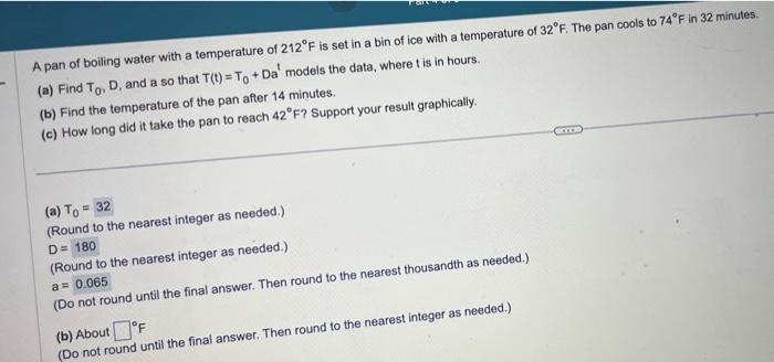 Solved A pan of boiling water with a temperature of 212∘F is | Chegg.com