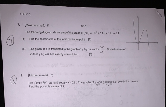 Solved TOPIC 2 7. [Maximum mark: 7] GDC The following | Chegg.com