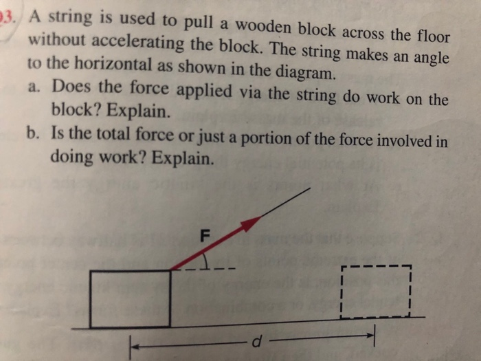 Solved 3. A string is used to pull a wooden block across the | Chegg.com